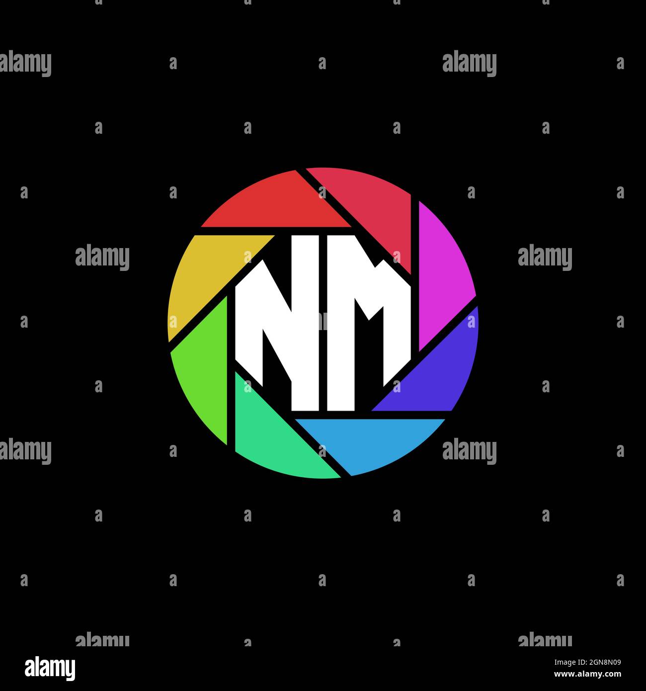 NM Initial ESport gaming logo. Modern head Skull shape template vector ...