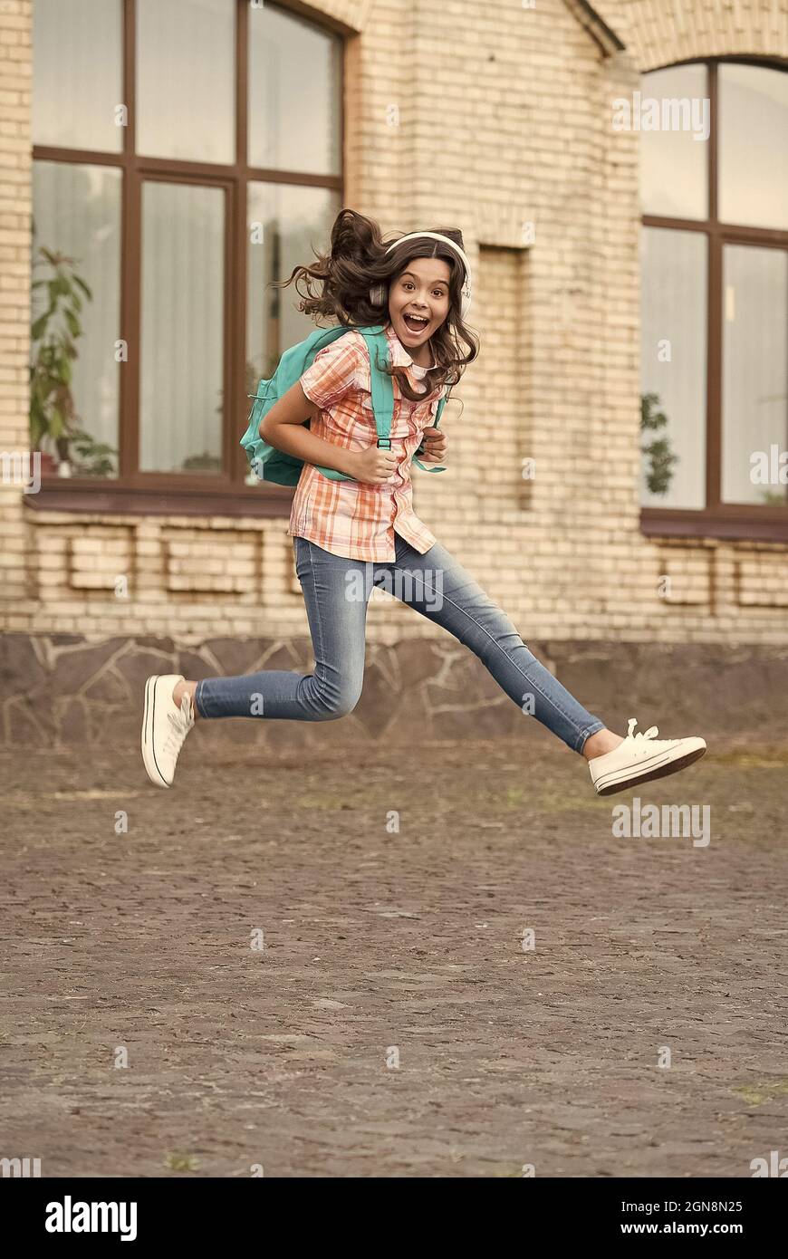 Dont limit your challenges. Active child hurry to school. Active ...