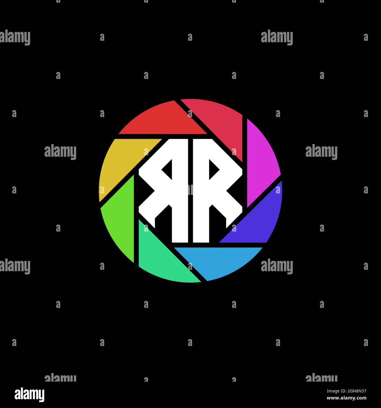 RR Initial ESport gaming logo. Modern head Skull shape template vector ...