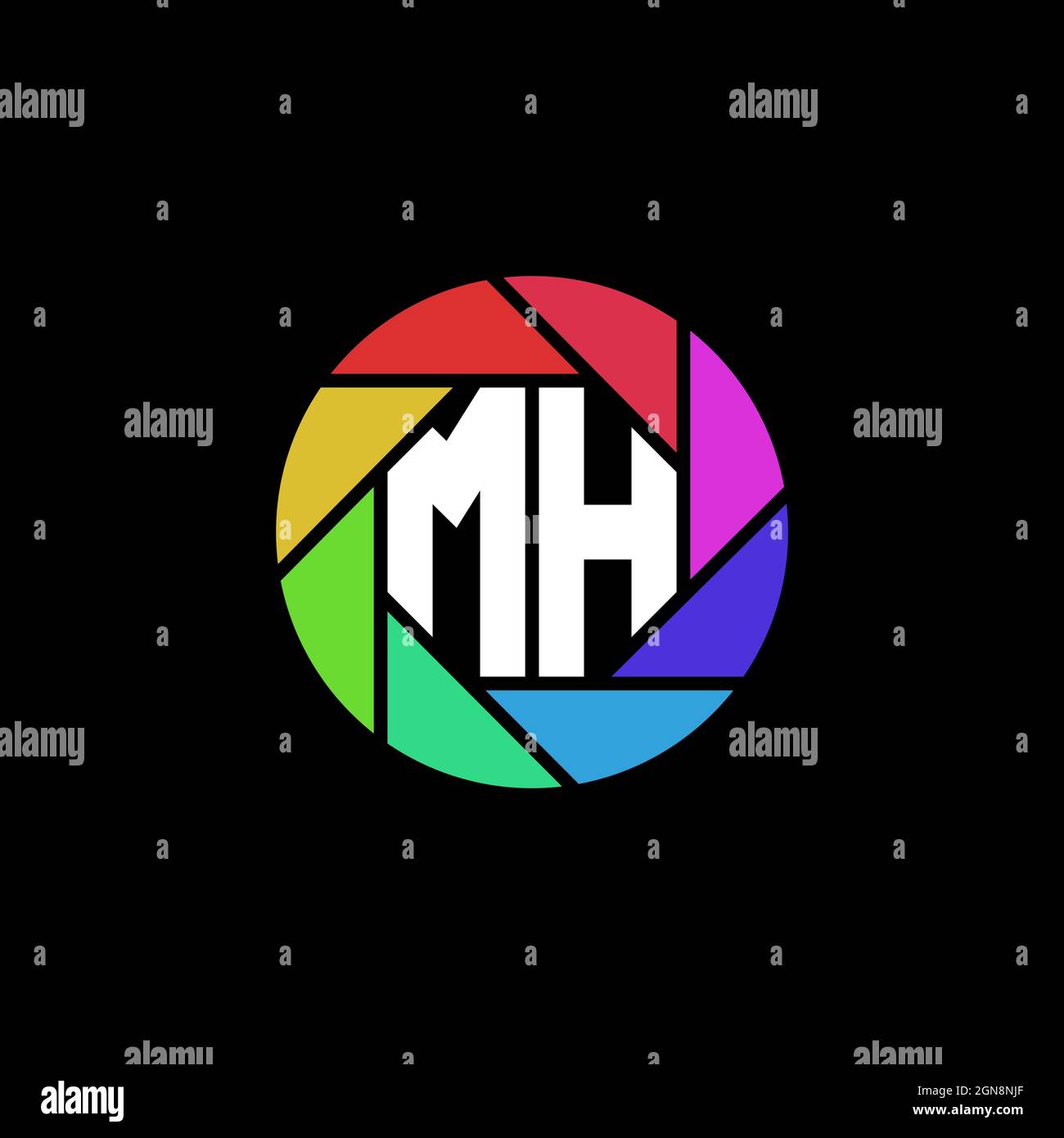 MH Initial ESport gaming logo. Modern head Skull shape template vector ...