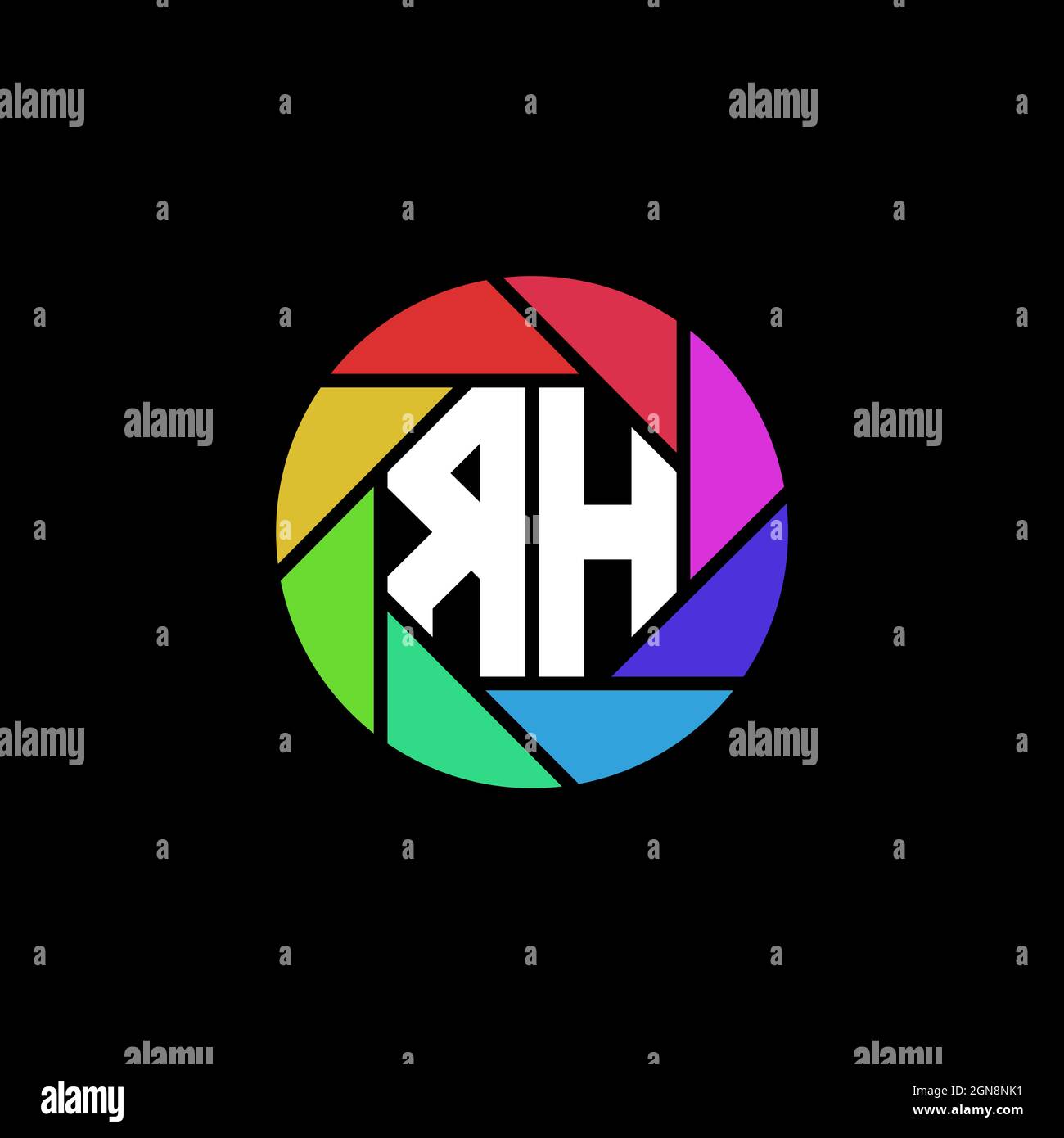 RH Initial ESport gaming logo. Modern head Skull shape template vector ...