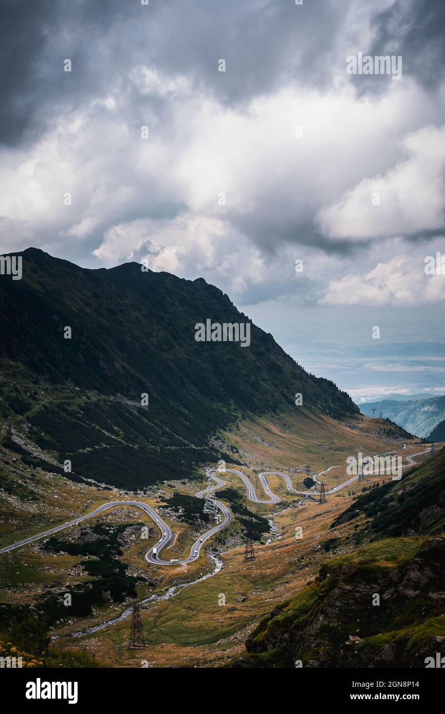 The Transfagarasan mountain pass crossing the southern Carpathian ...
