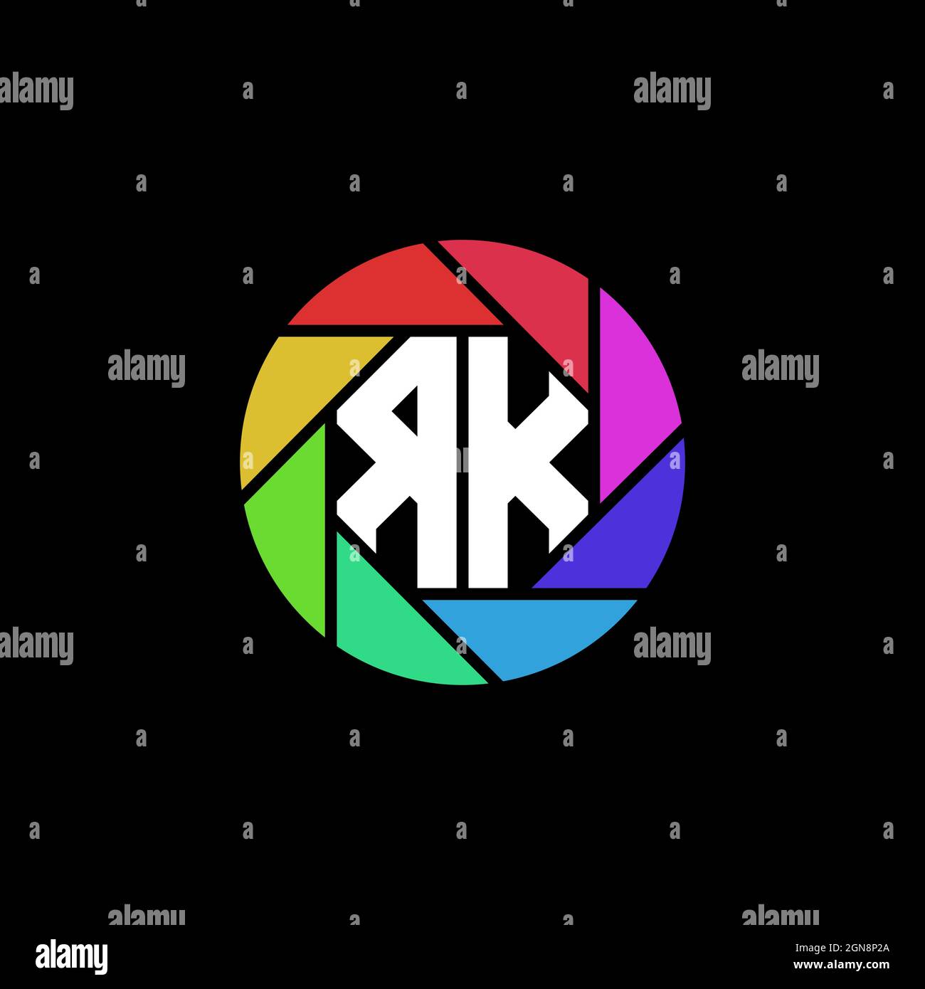 RK Initial ESport gaming logo. Modern head Skull shape template vector ...