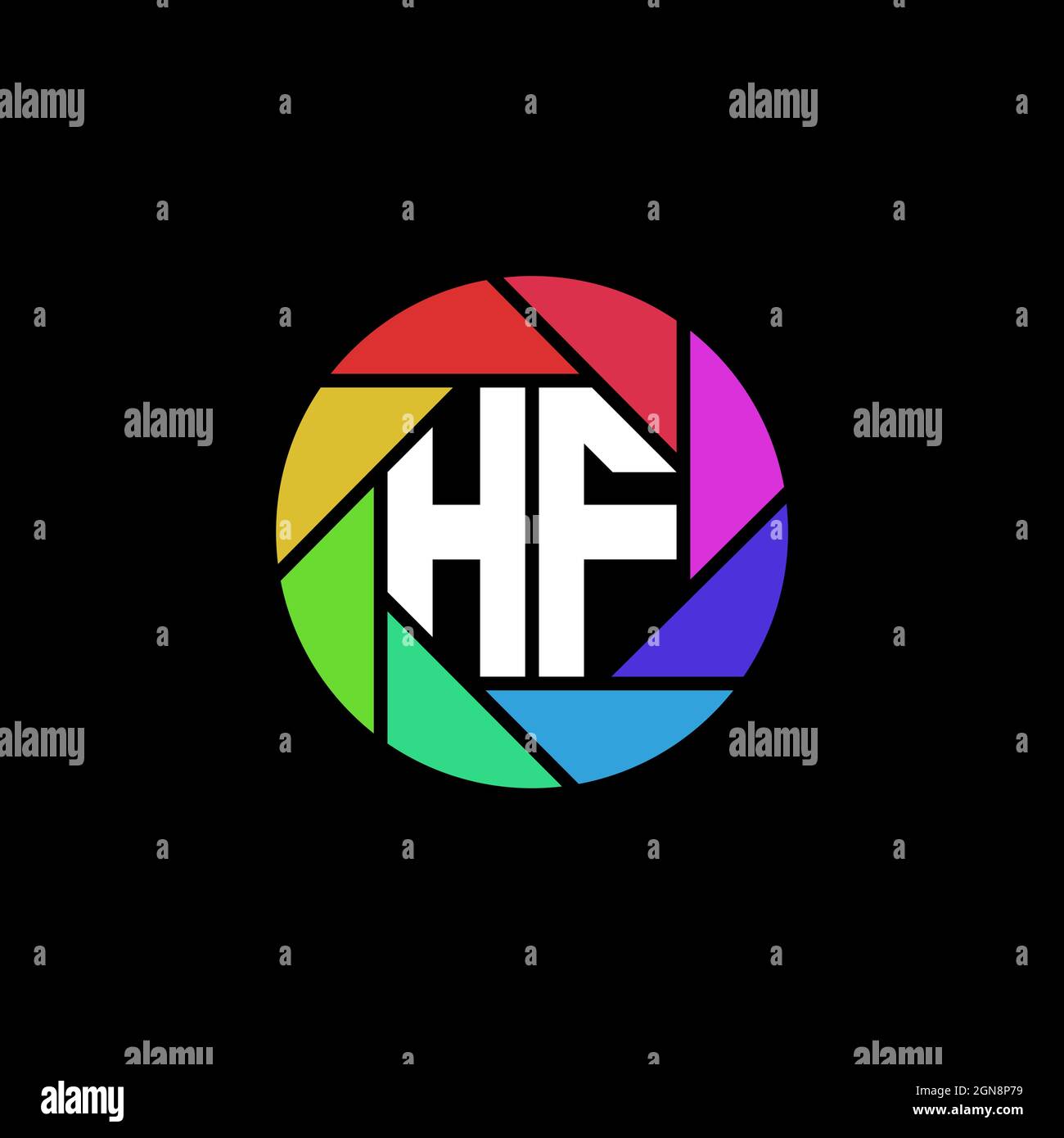 HF Initial ESport gaming logo. Modern head Skull shape template vector ...