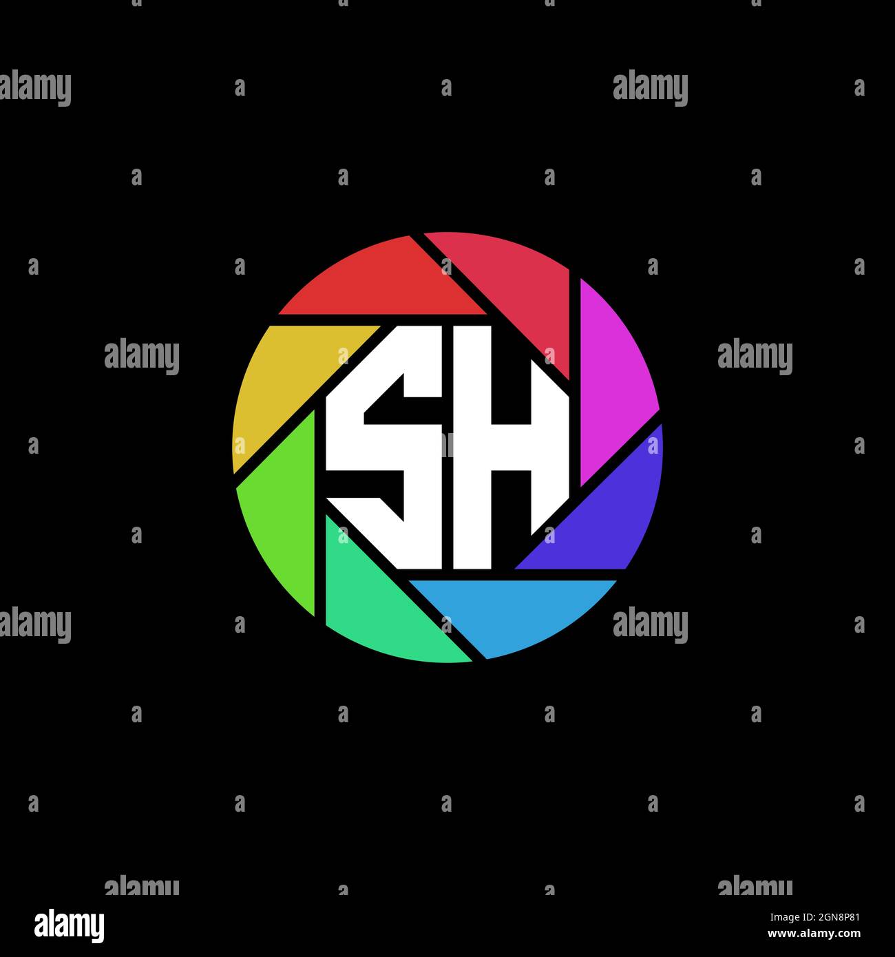 SH Initial ESport gaming logo. Modern head Skull shape template vector ...