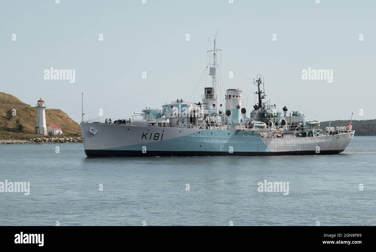 Halifax, Nova Scotia. The HMCS Sackville, Canada's oldest warship, out ...