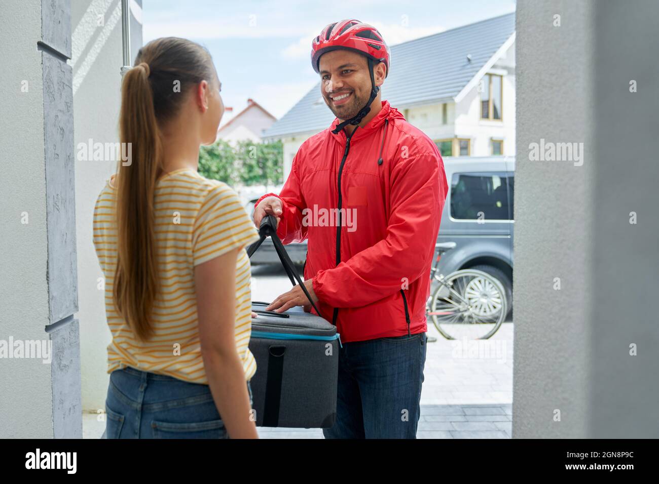 Male receiving order hi-res stock photography and images - Alamy