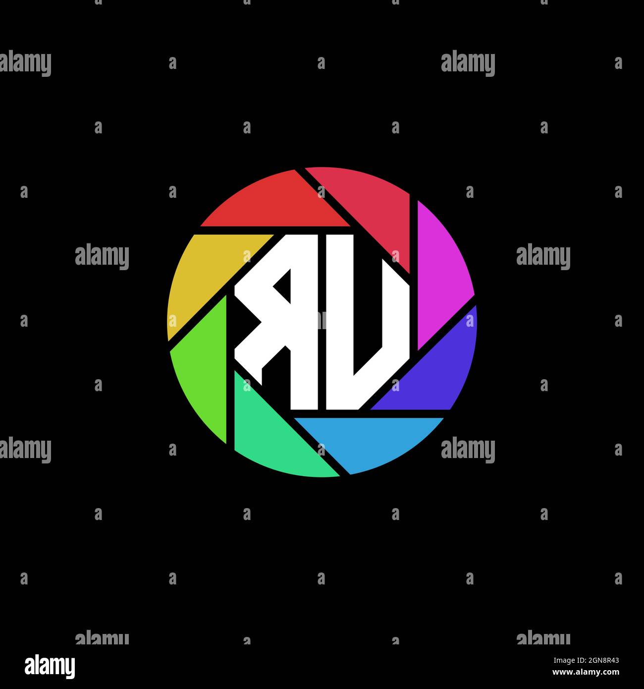 RU Initial ESport gaming logo. Modern head Skull shape template vector ...