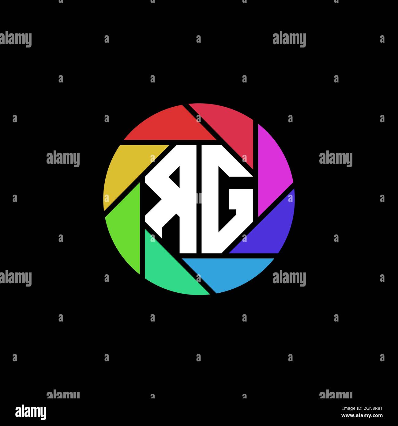 RG Initial ESport gaming logo. Modern head Skull shape template vector ...