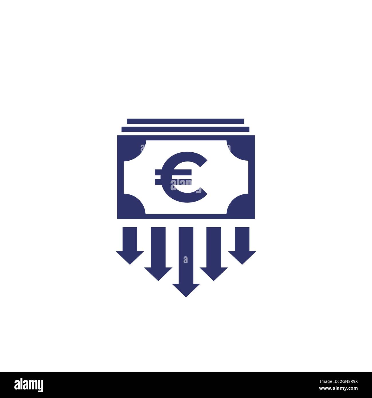 reduce costs, expense icon with euro Stock Vector Image & Art - Alamy