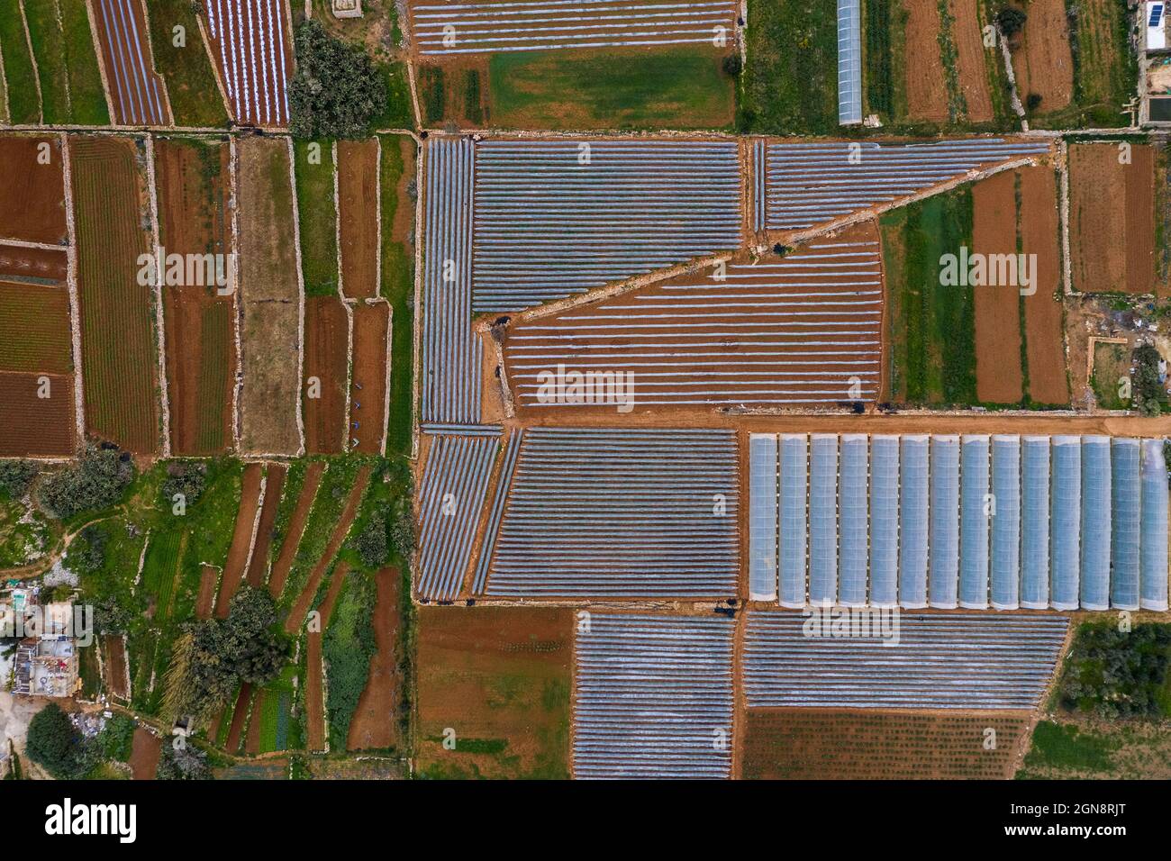 Aerial view of modern farms Stock Photo - Alamy