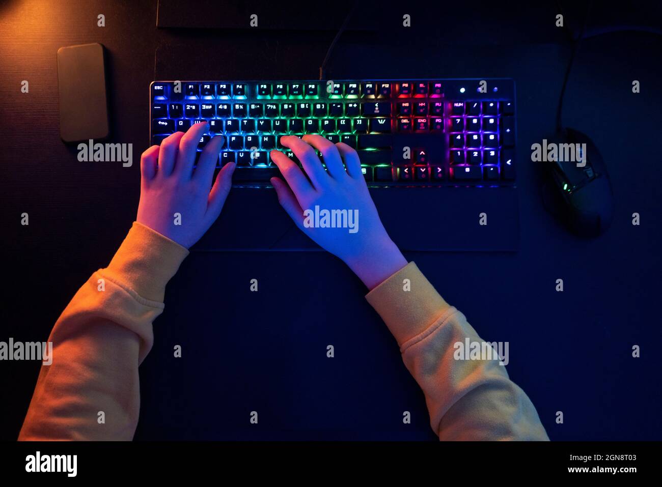 Boy computer typing hi-res stock photography and images - Alamy