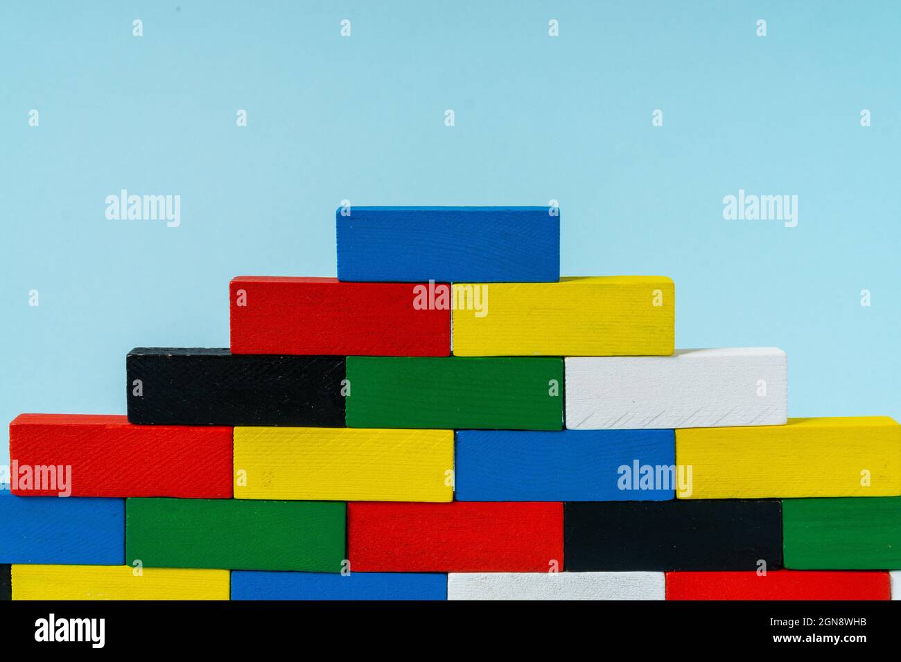 Stack of colorful wooden cuboid shape perfect for background Stock ...
