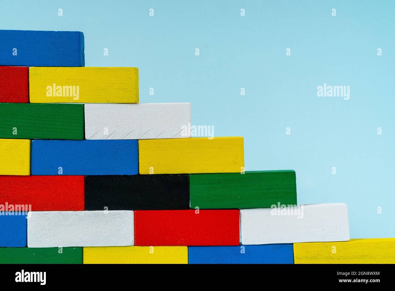 Stack of colorful wooden cuboid shape perfect for background Stock ...
