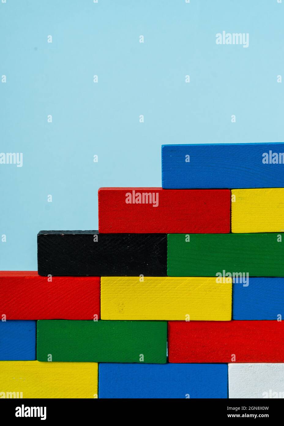 Stack of colorful wooden cuboid shape perfect for background Stock ...