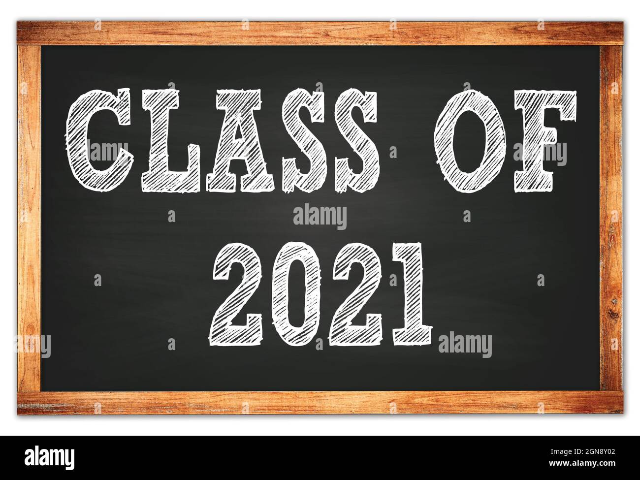 CLASS OF 2021 written on black wooden frame school blackboard Stock ...