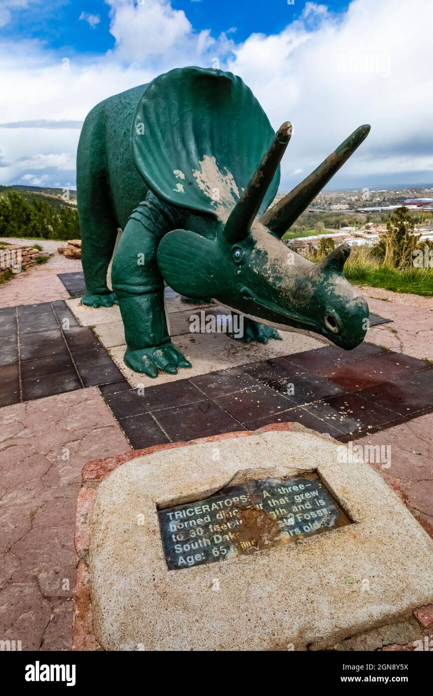 Triceratops in Dinosaur Park, a family fun roadside attraction build by ...