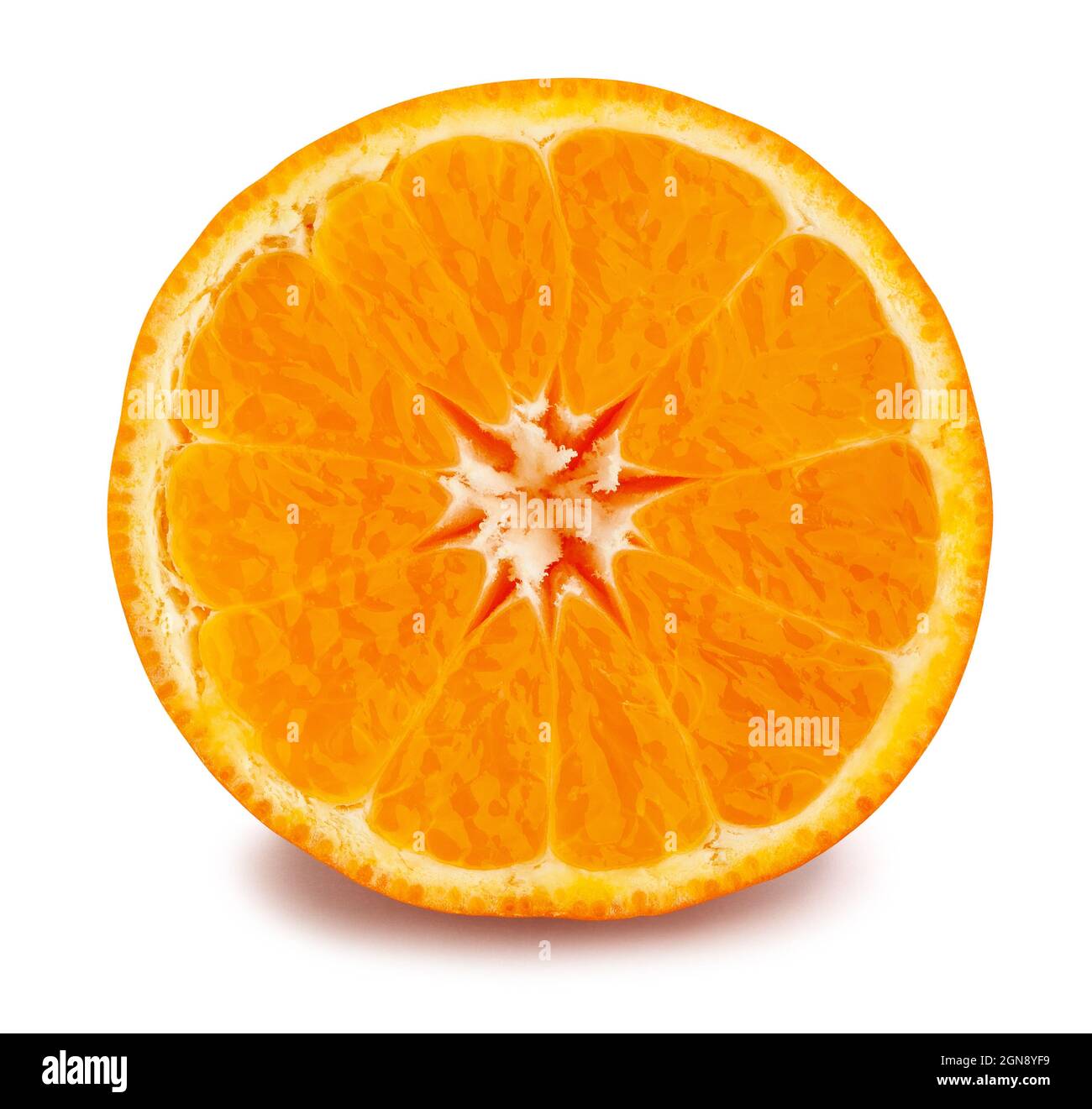 sliced minneola tangelo tangerine path isolated on white Stock Photo ...