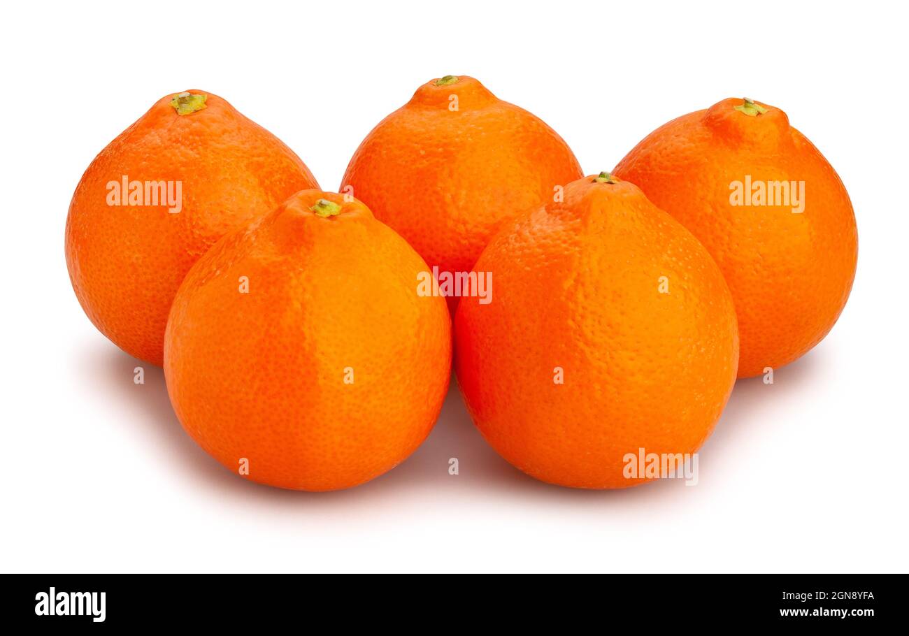 minneola tangelo tangerine path isolated on white Stock Photo - Alamy