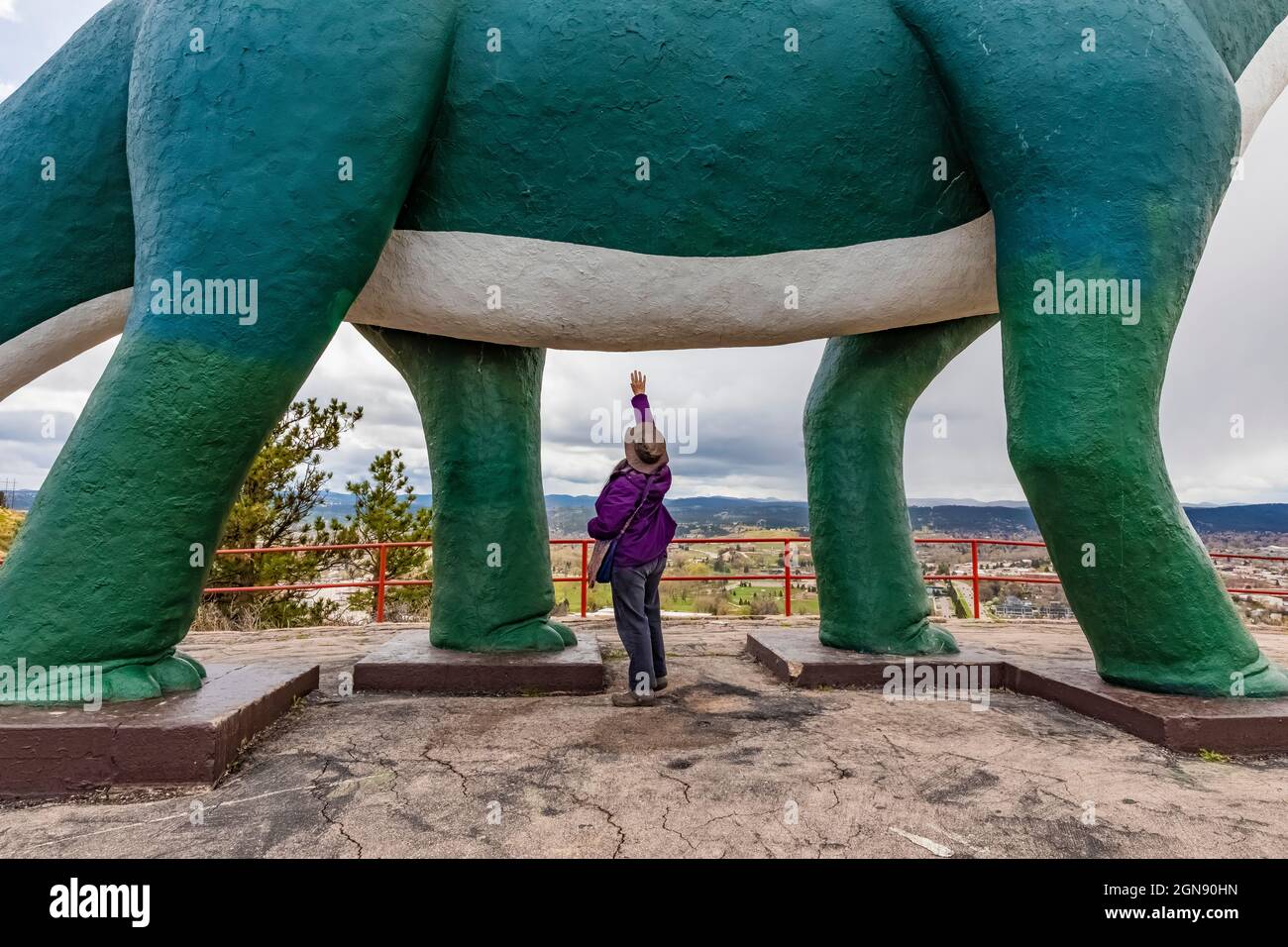 Apatosaurus in Dinosaur Park, a family fun roadside attraction build by ...