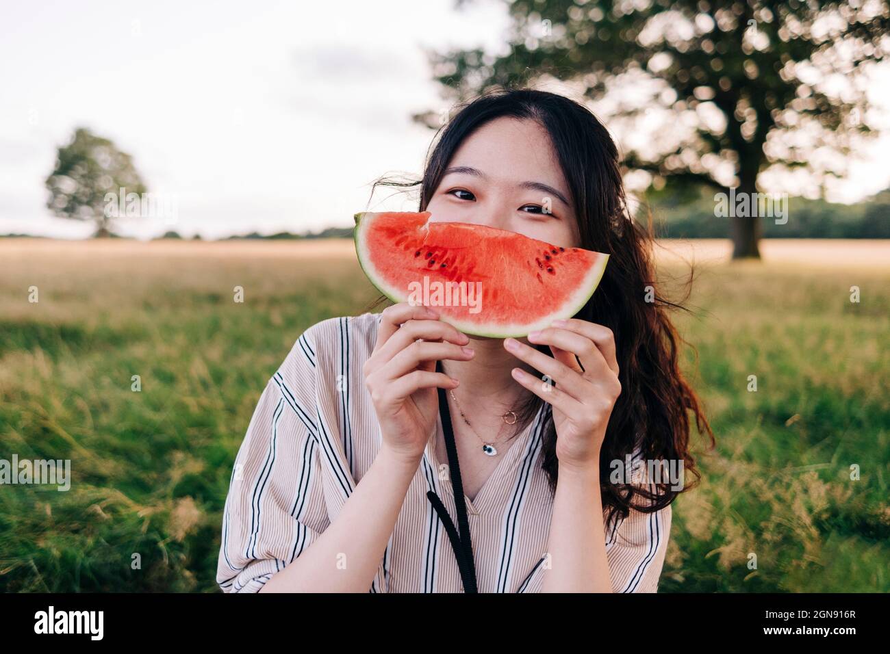 Watermelon slice on black hi-res stock photography and images - Alamy