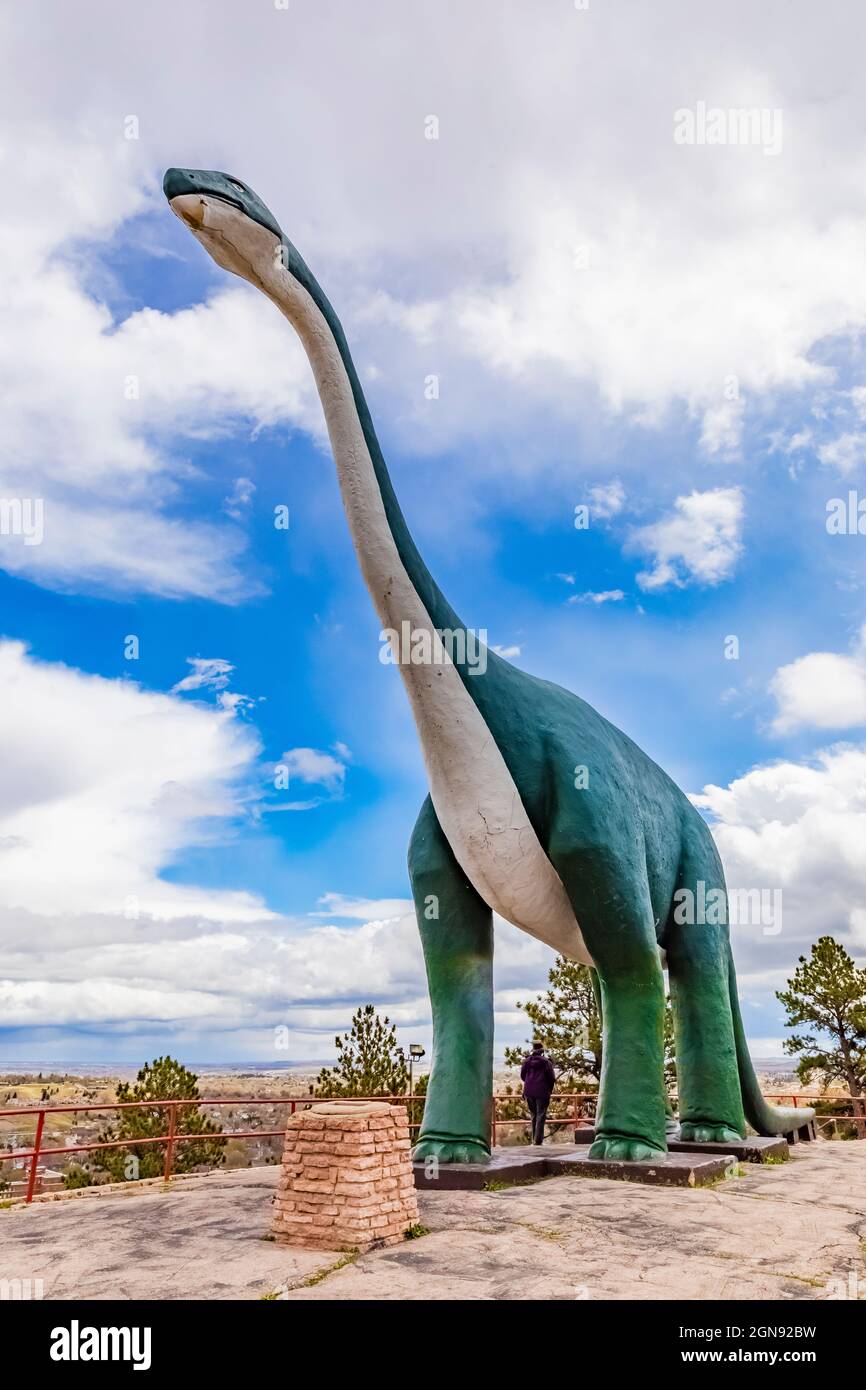 Apatosaurus in Dinosaur Park, a family fun roadside attraction build by ...
