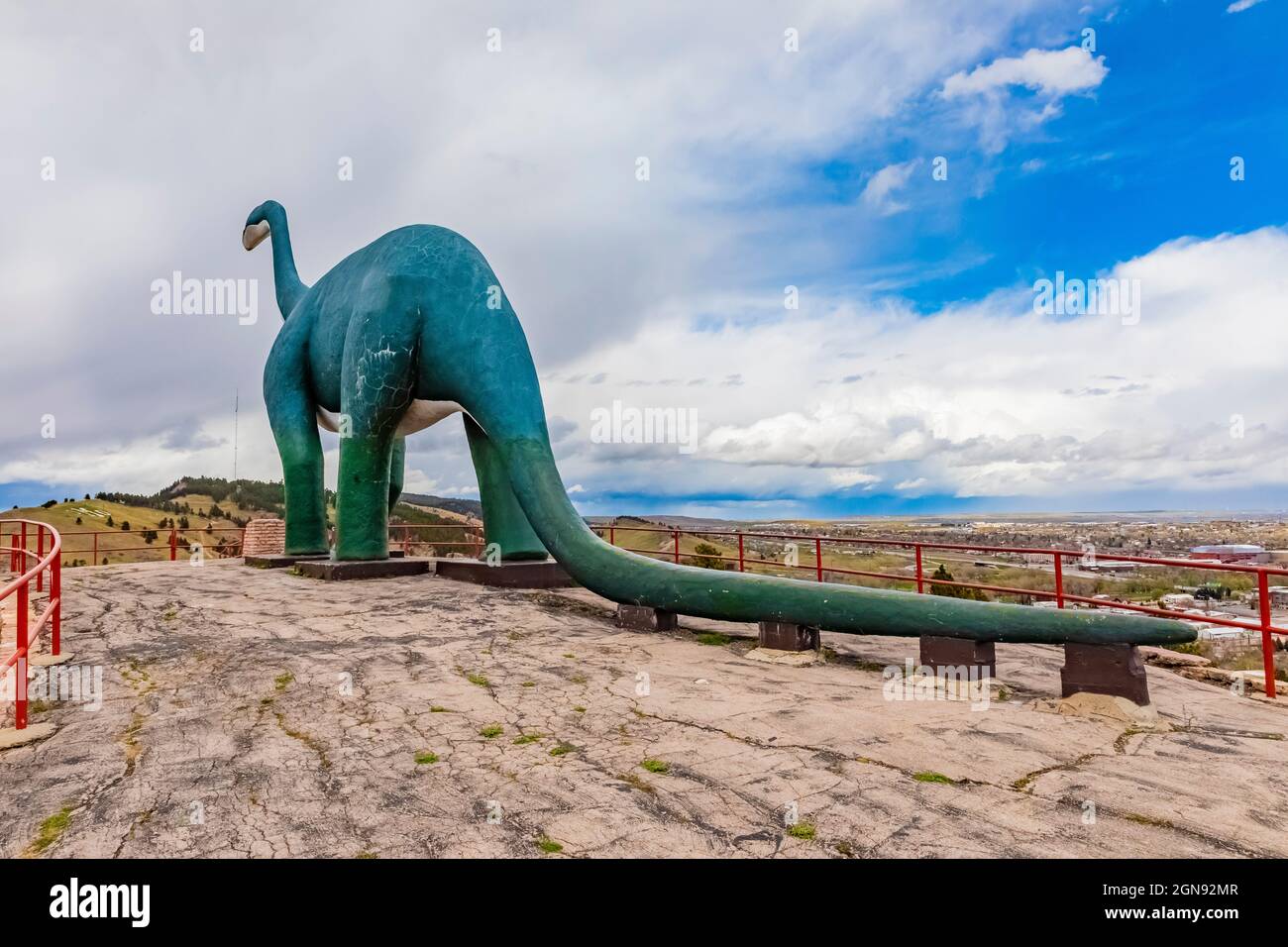 Apatosaurus in Dinosaur Park, a family fun roadside attraction build by ...
