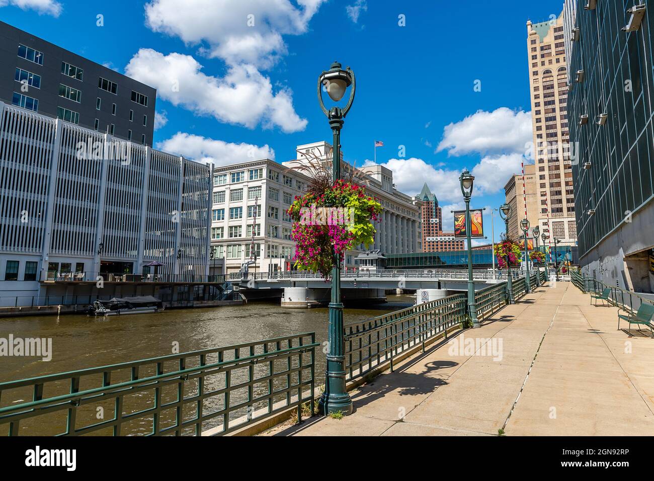 The Milwaukee Riverwalk Stock Photo - Alamy