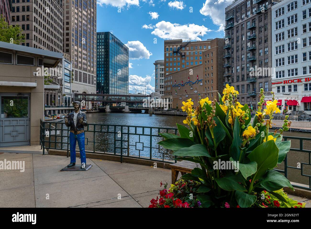 The Milwaukee Riverwalk Stock Photo - Alamy
