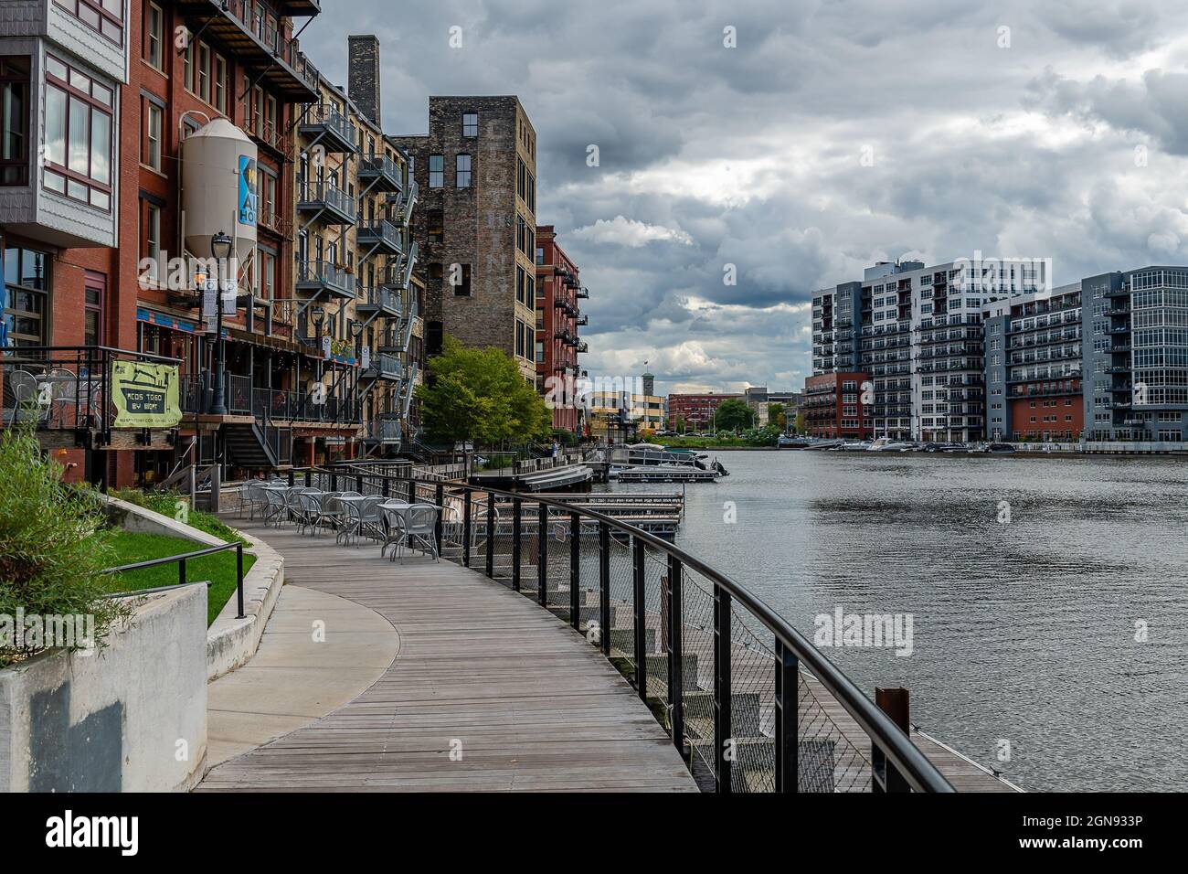 The Milwaukee Riverwalk Stock Photo - Alamy