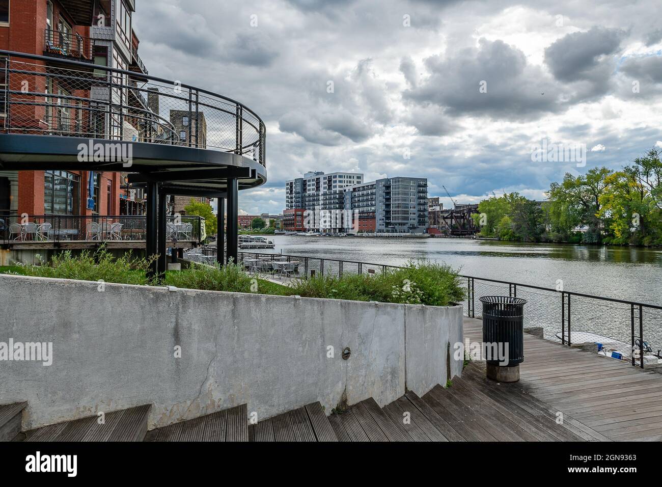 The Milwaukee Riverwalk Stock Photo - Alamy