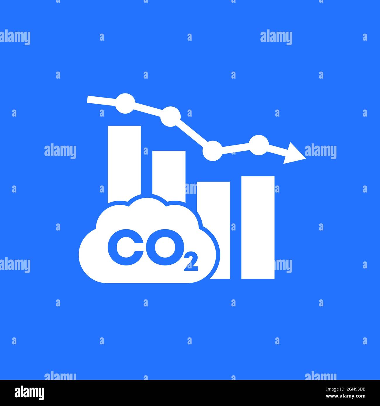 co2 gas, carbon emission reduction icon with graph Stock Vector Image ...