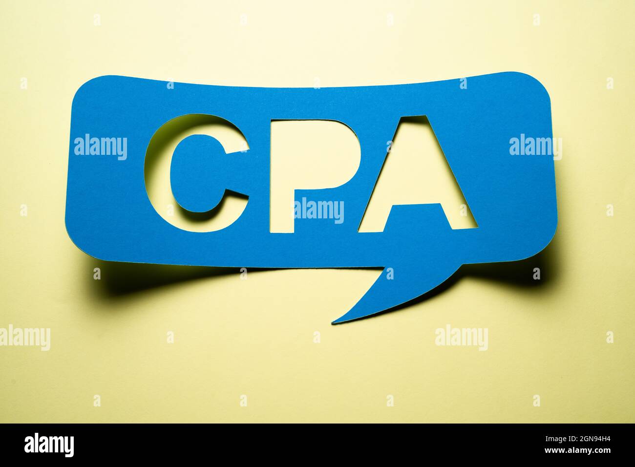 CPA Certified Public Certified Accountant Speech Bubble Sign Stock ...