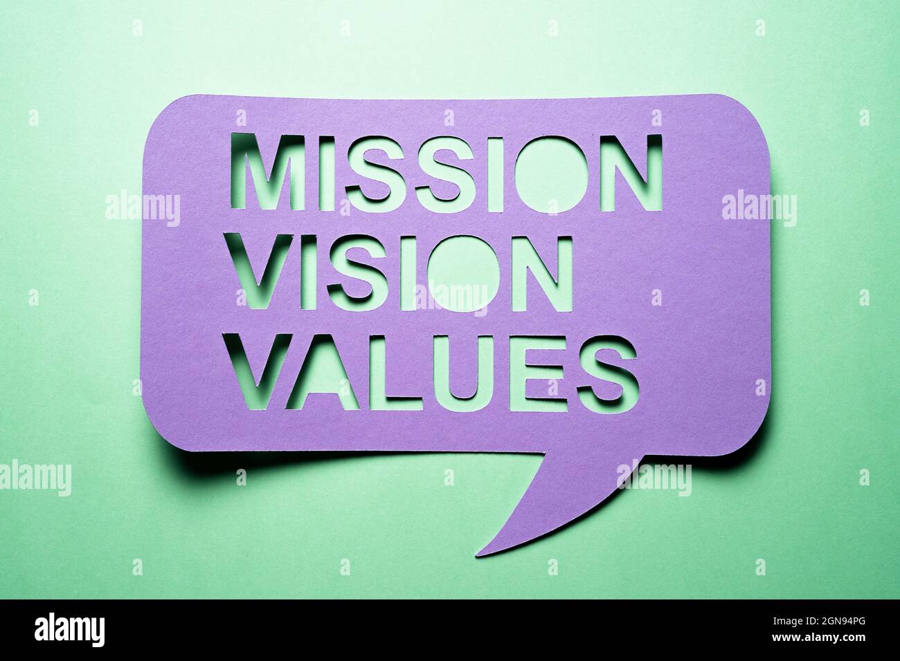 Mission Vision Values Business Statement Concept Sign Stock Photo - Alamy