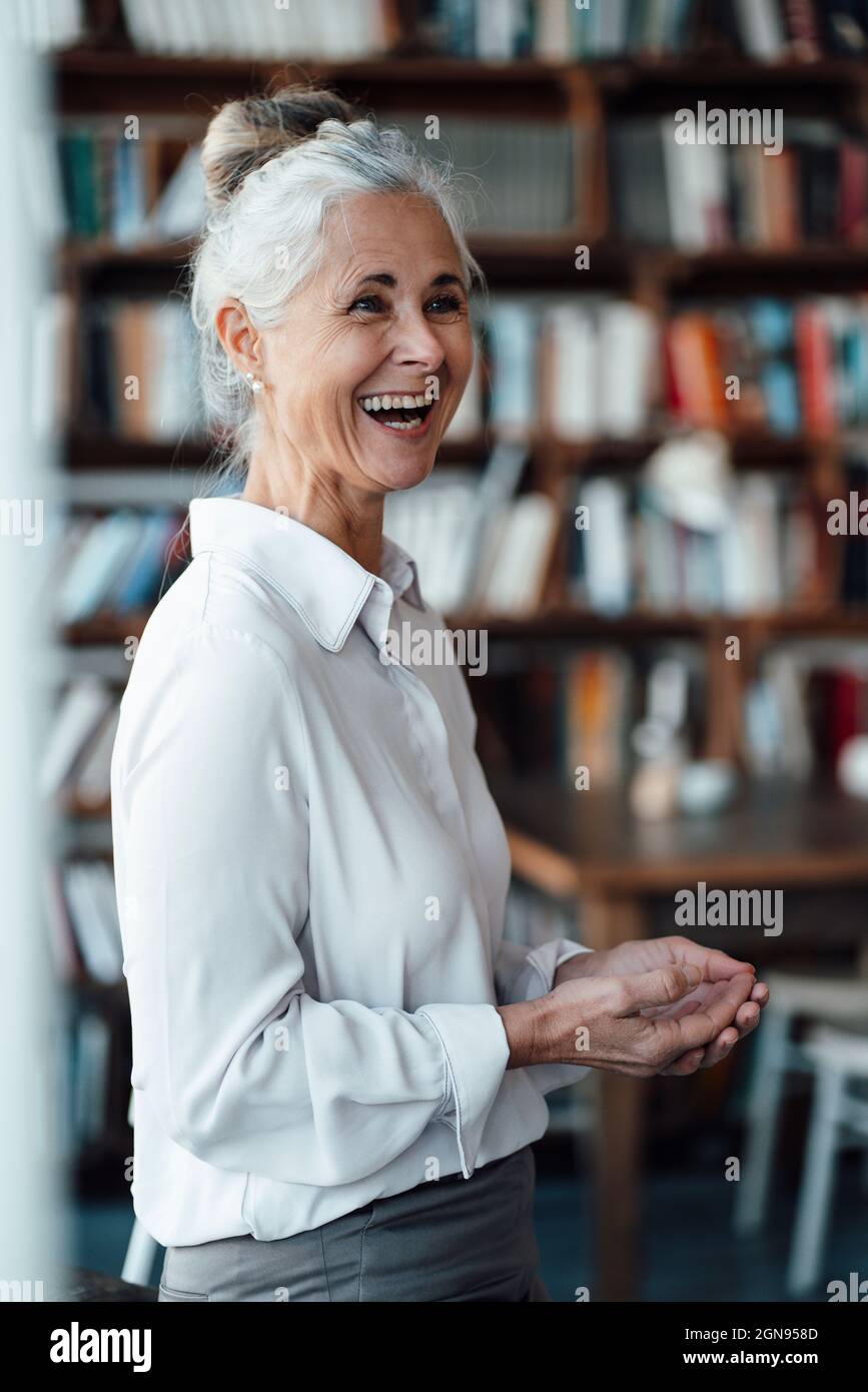 Grey hair bun hi-res stock photography and images - Alamy