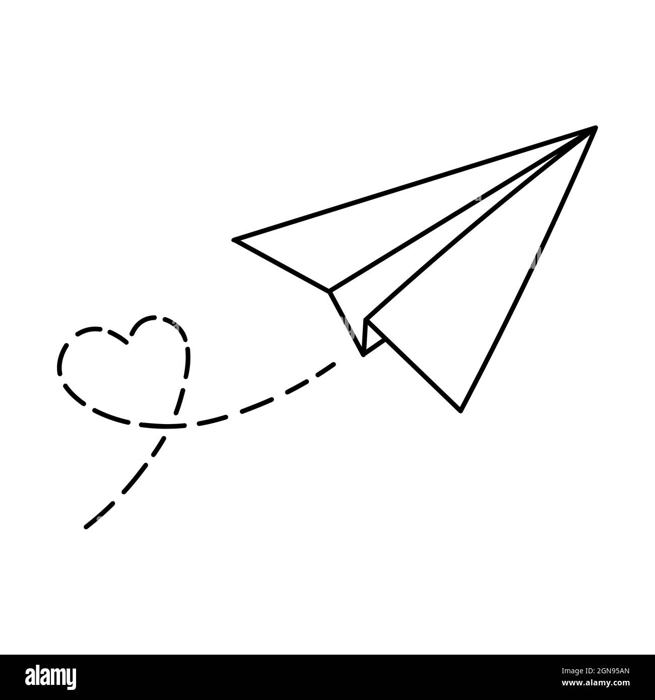 Paper Airplane Drawing Heart