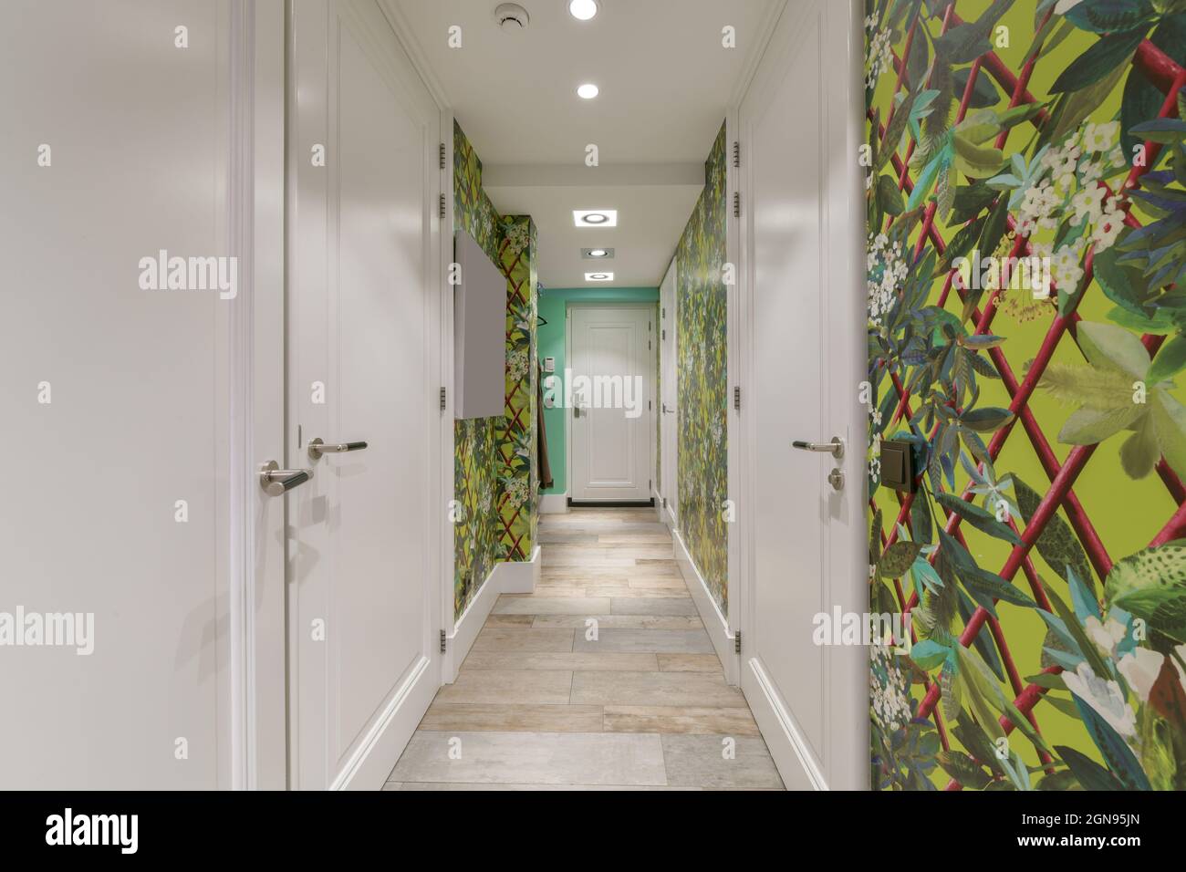 Long corridor in modern apartment Stock Photo - Alamy