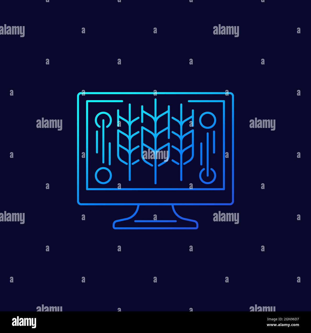 Smart farming and agriculture thin line icon Stock Vector Image & Art ...