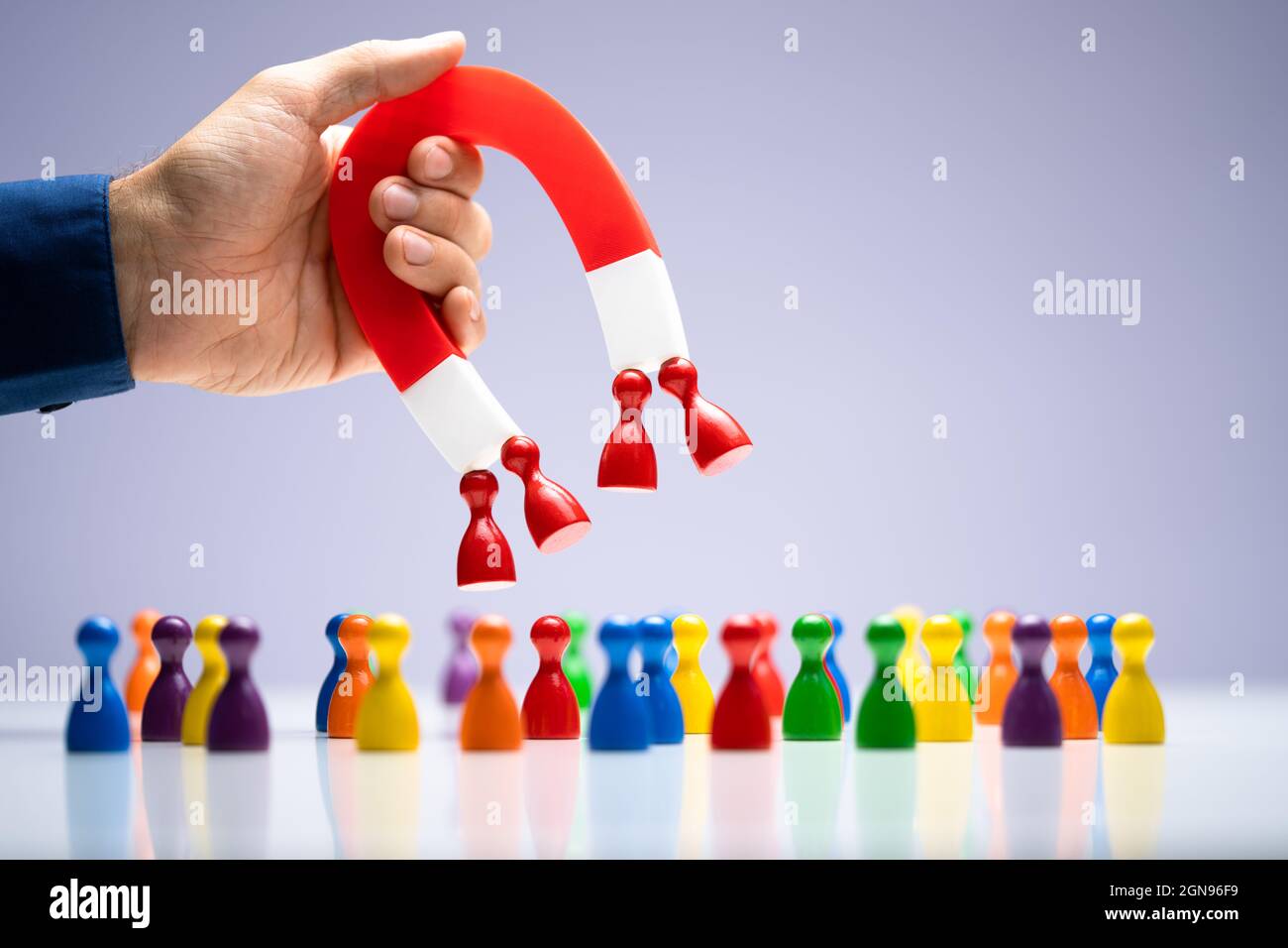 Business Lead And Customer Generation Magnet Pulling Figures Stock ...