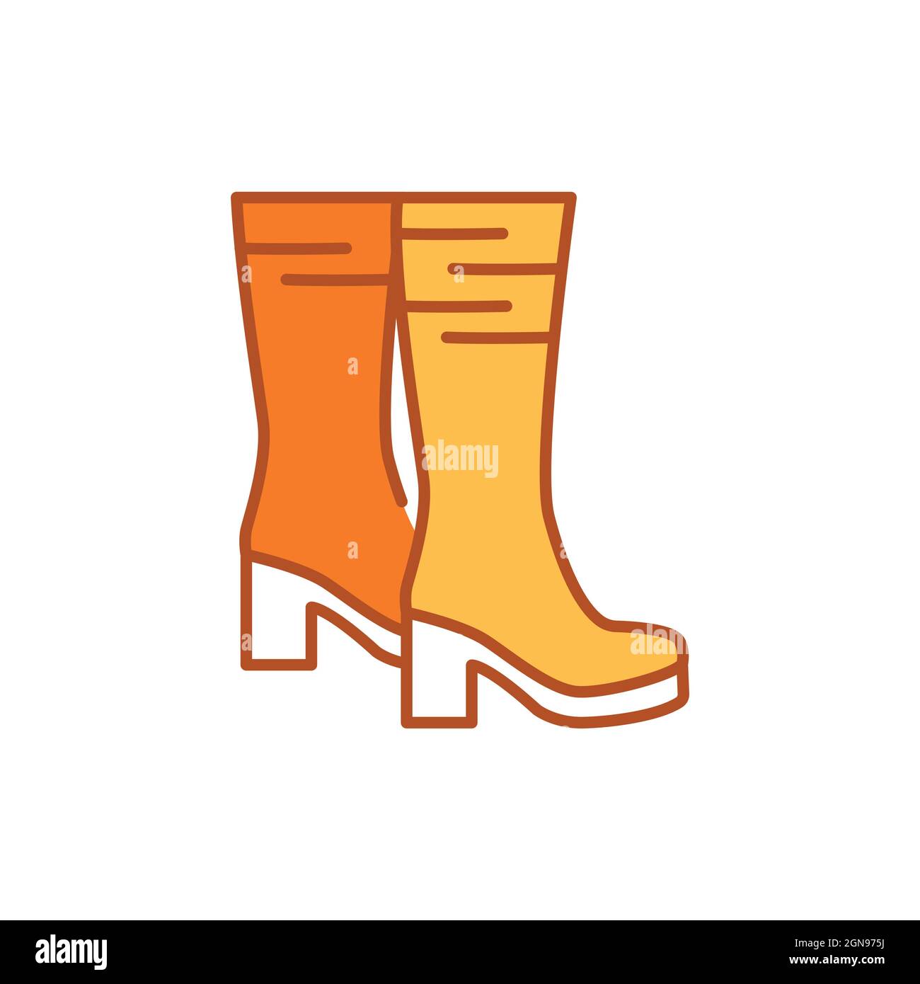 High heel boots olor line icon. Pictogram for web page, mobile app ...