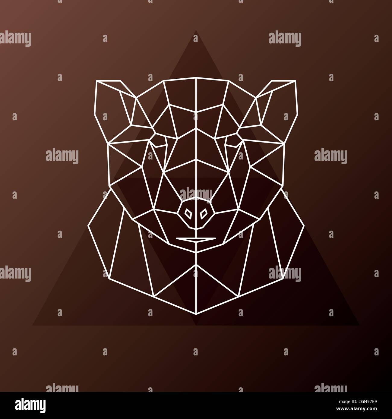 Abstract polygonal head of a brown bear. Vector illustration Stock ...