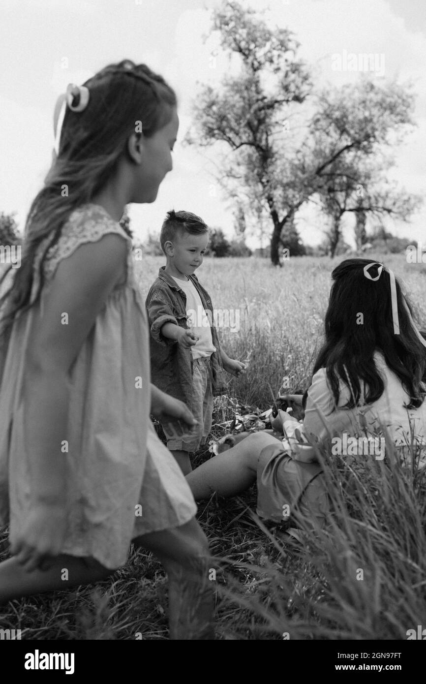Cute cheerful boy in Black and White Stock Photos & Images - Alamy
