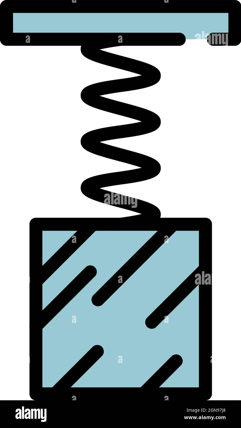 Spring force icon. Outline spring force vector icon color flat isolated ...