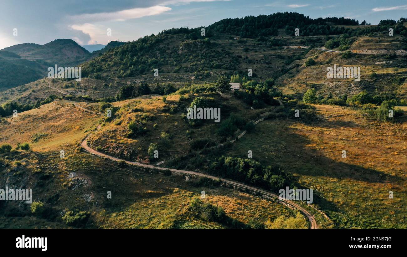 Aerial view of winding road in Pyrenees Stock Photo - Alamy