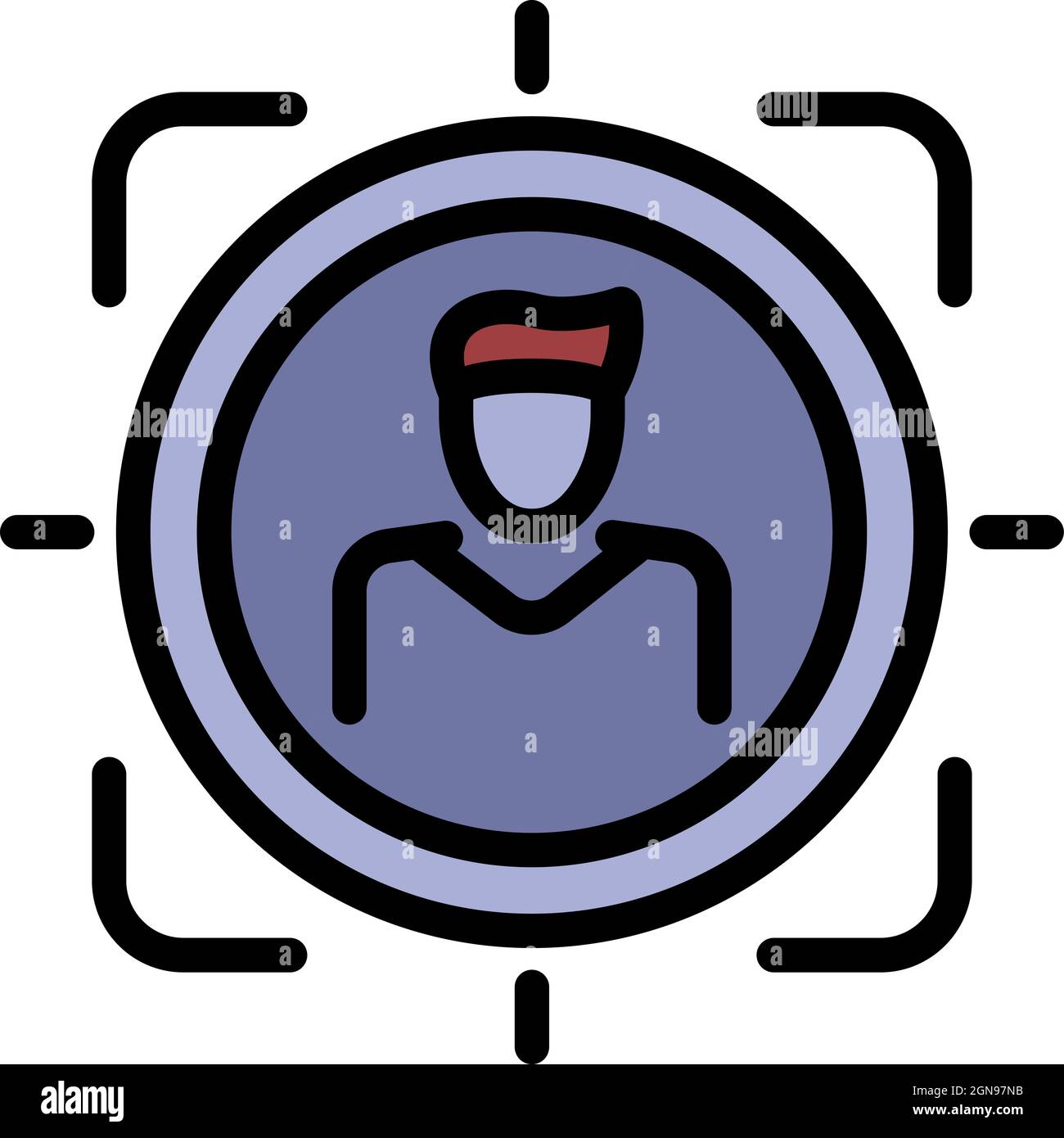 Person target icon. Outline person target vector icon color flat ...