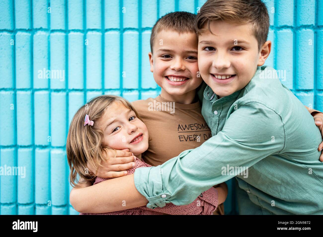 Embracing brother sister in hi-res stock photography and images - Alamy