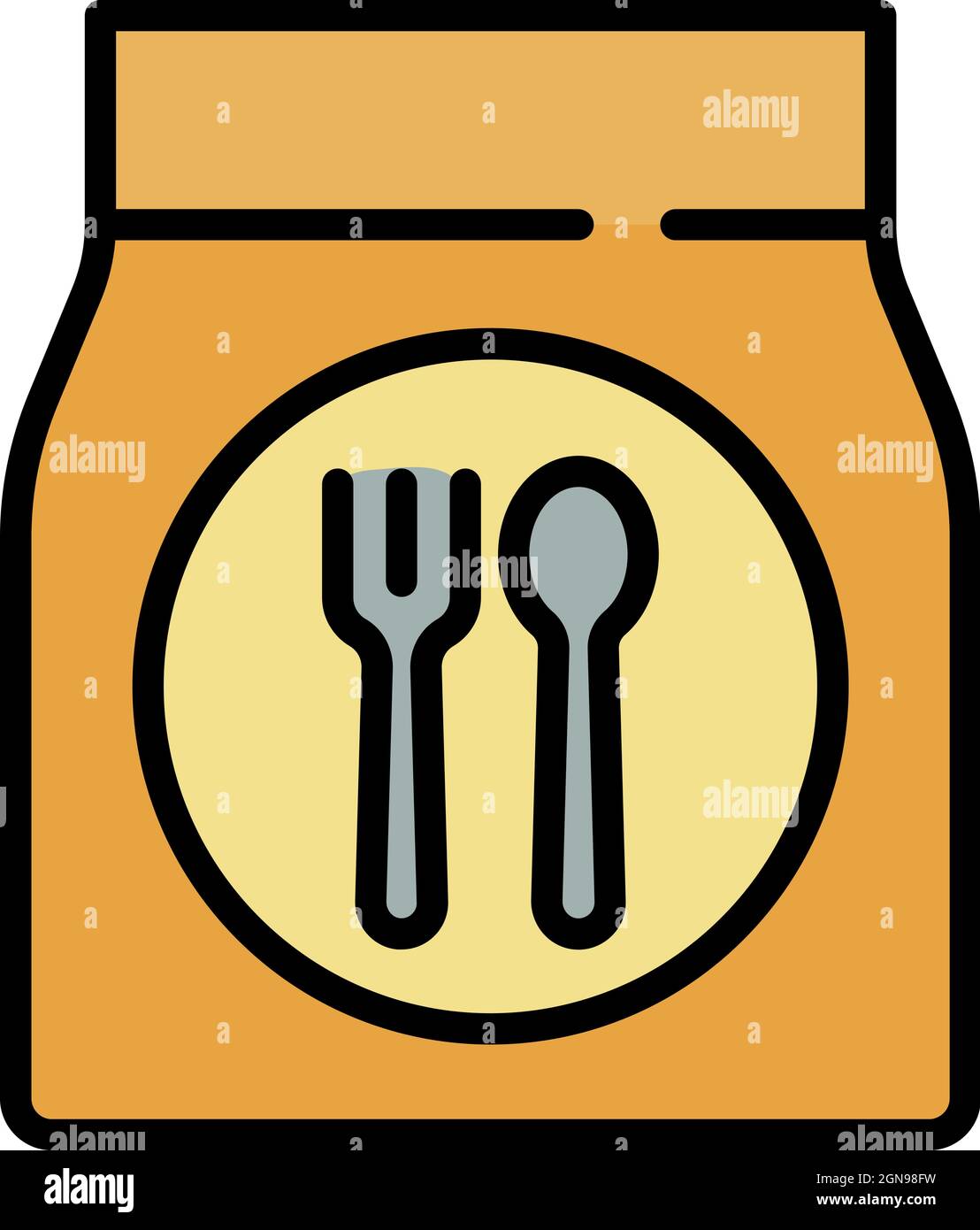 Fast food package icon. Outline fast food package vector icon color ...