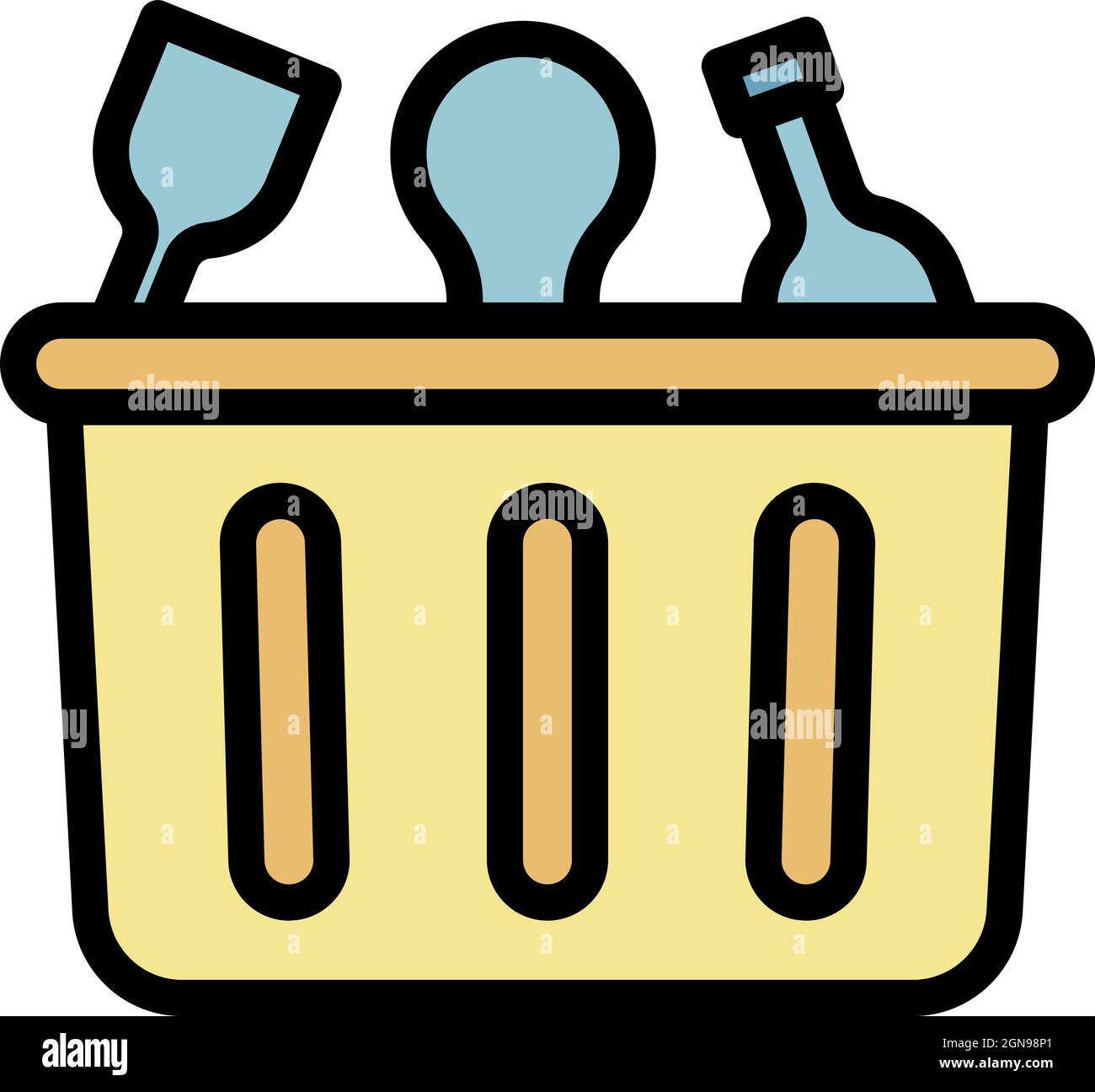 Container for waste plastic icon. Outline container for waste plastic ...