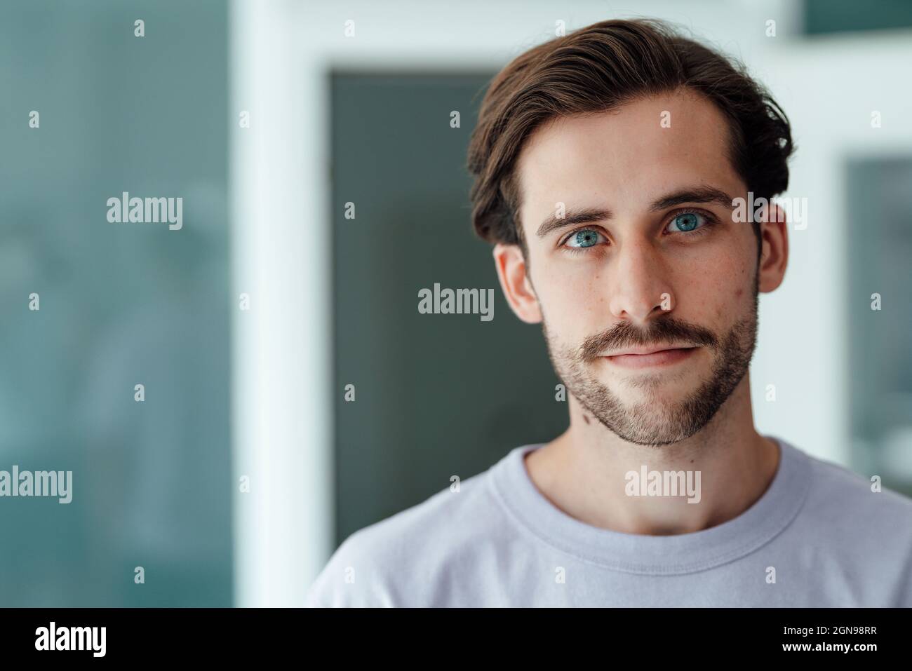 Young man with hair stubble Stock Photo - Alamy