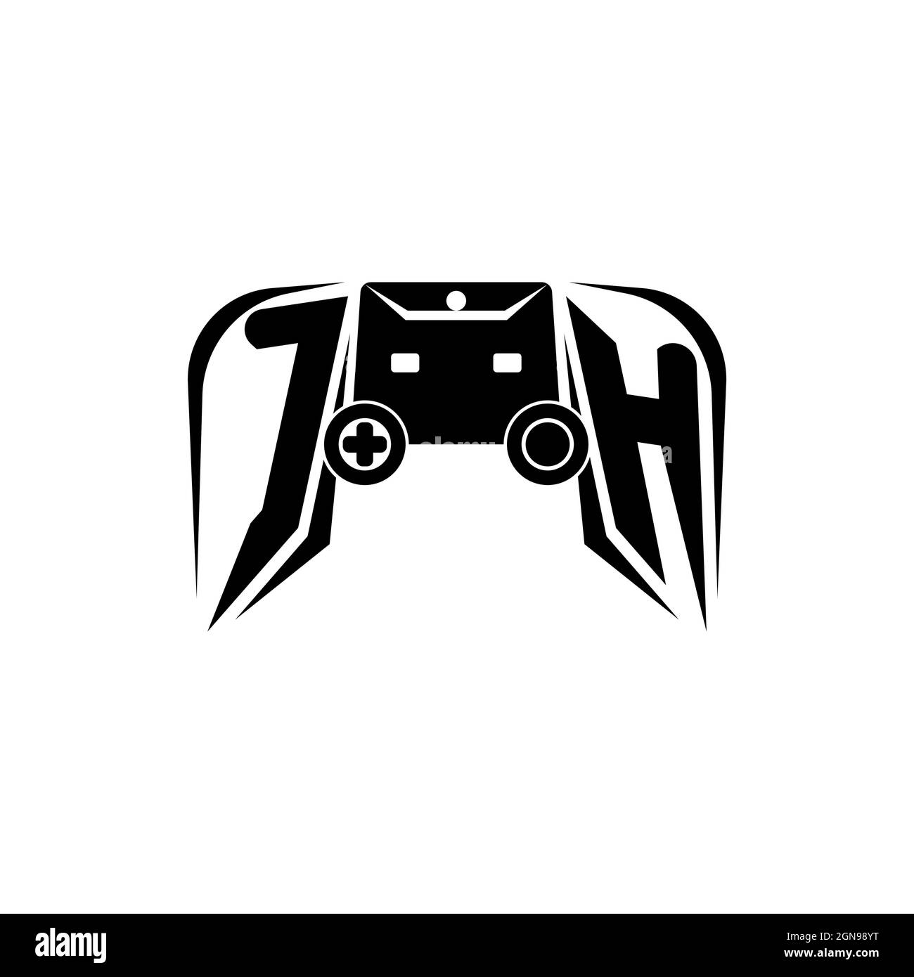 CH Initial ESport gaming logo. Game console shape style vector template ...